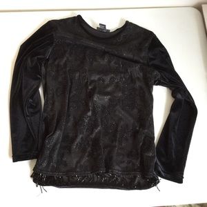 Notations | Tops | Notations Clothing Co Black Glitter Beaded Blouse ...